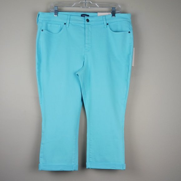 NYDJ | Pants & Jumpsuits | Nydj Nwt Lift Tuck Technology Crop Teal ...